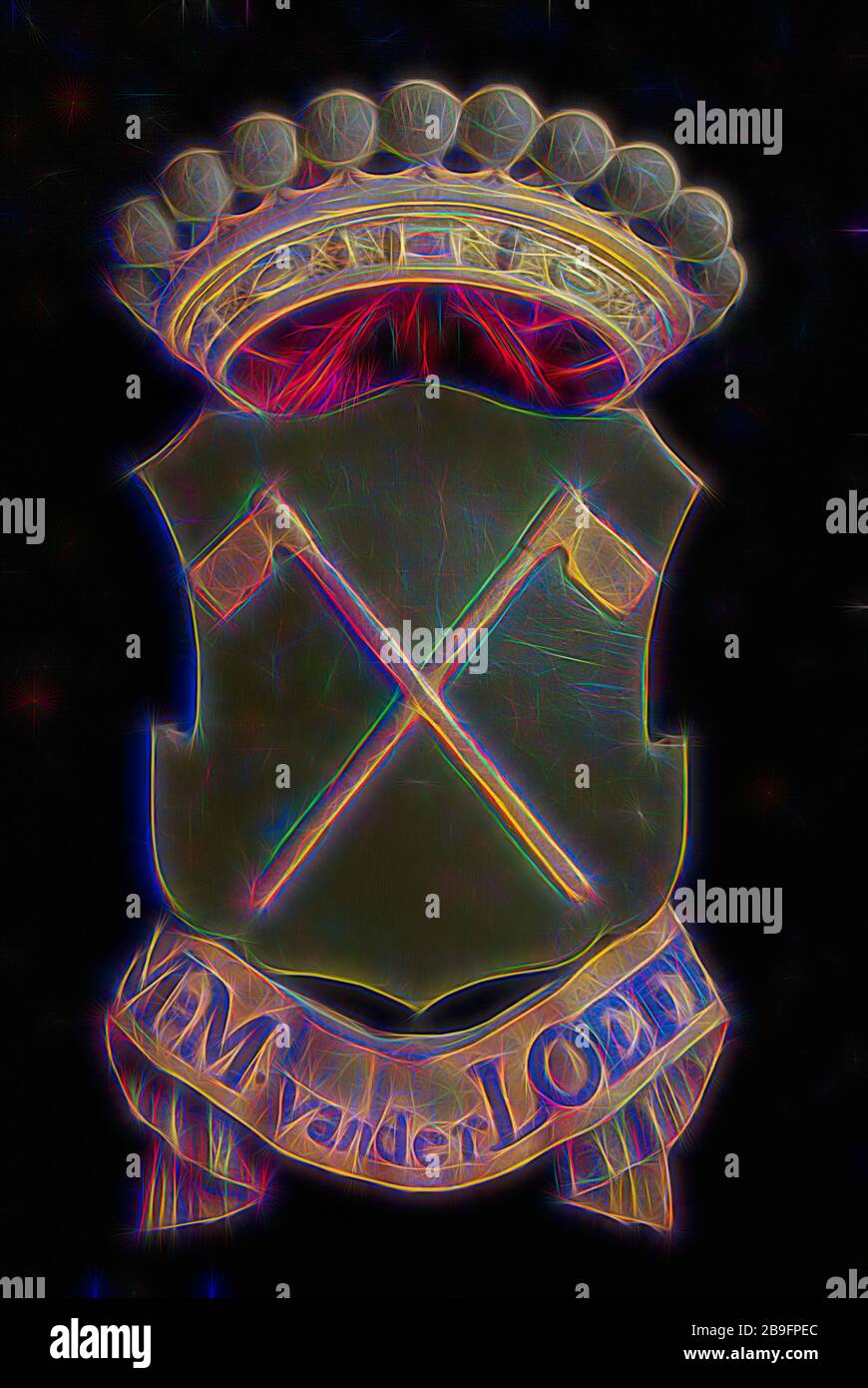 Carved wooden crowned coat of arms including the name M.M. Van der ...