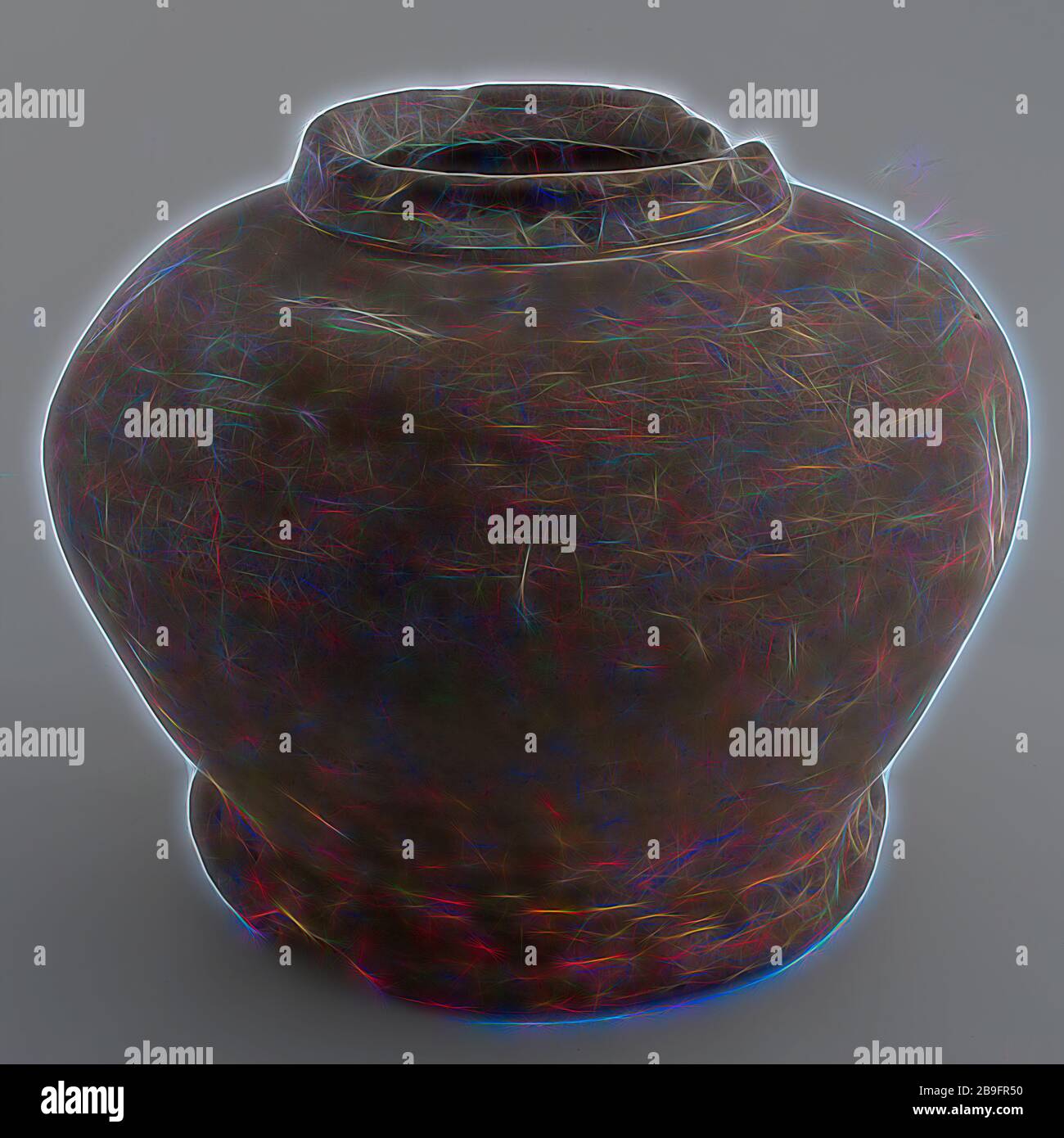 Heavy pottery pot on wide stand ring, stocky ovoid, pot holder ceramic ...