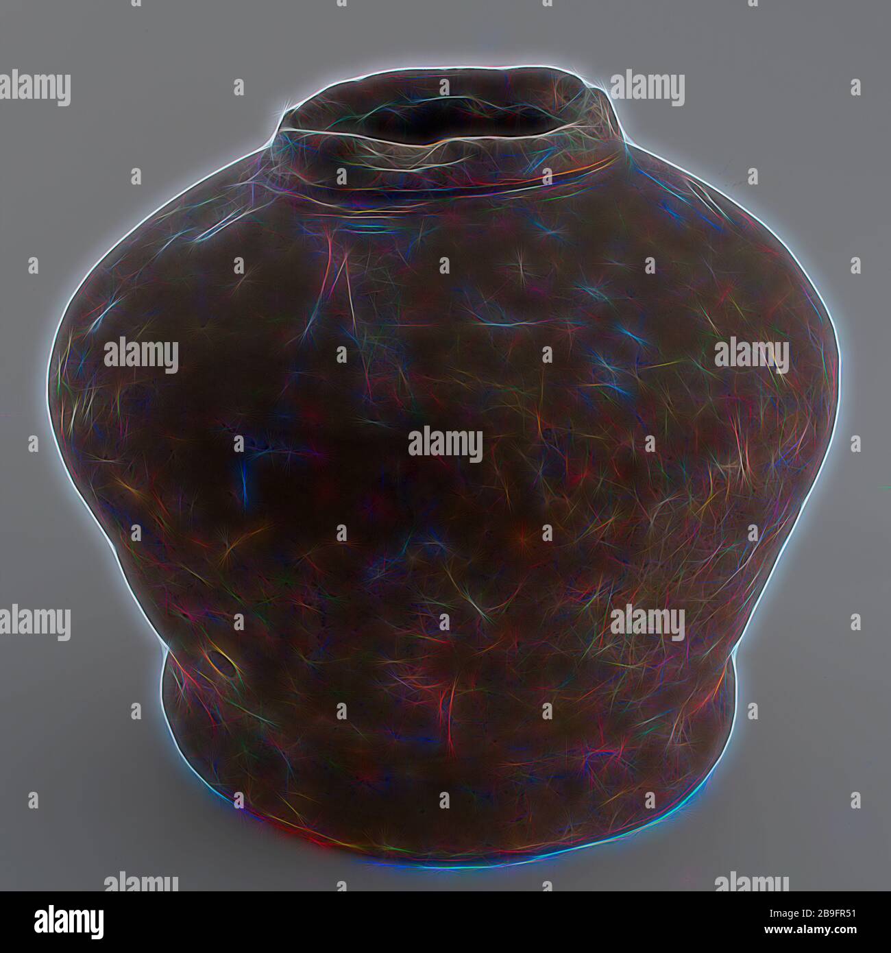 Heavy pottery pot on wide stand ring, round and stocky model, pot ...