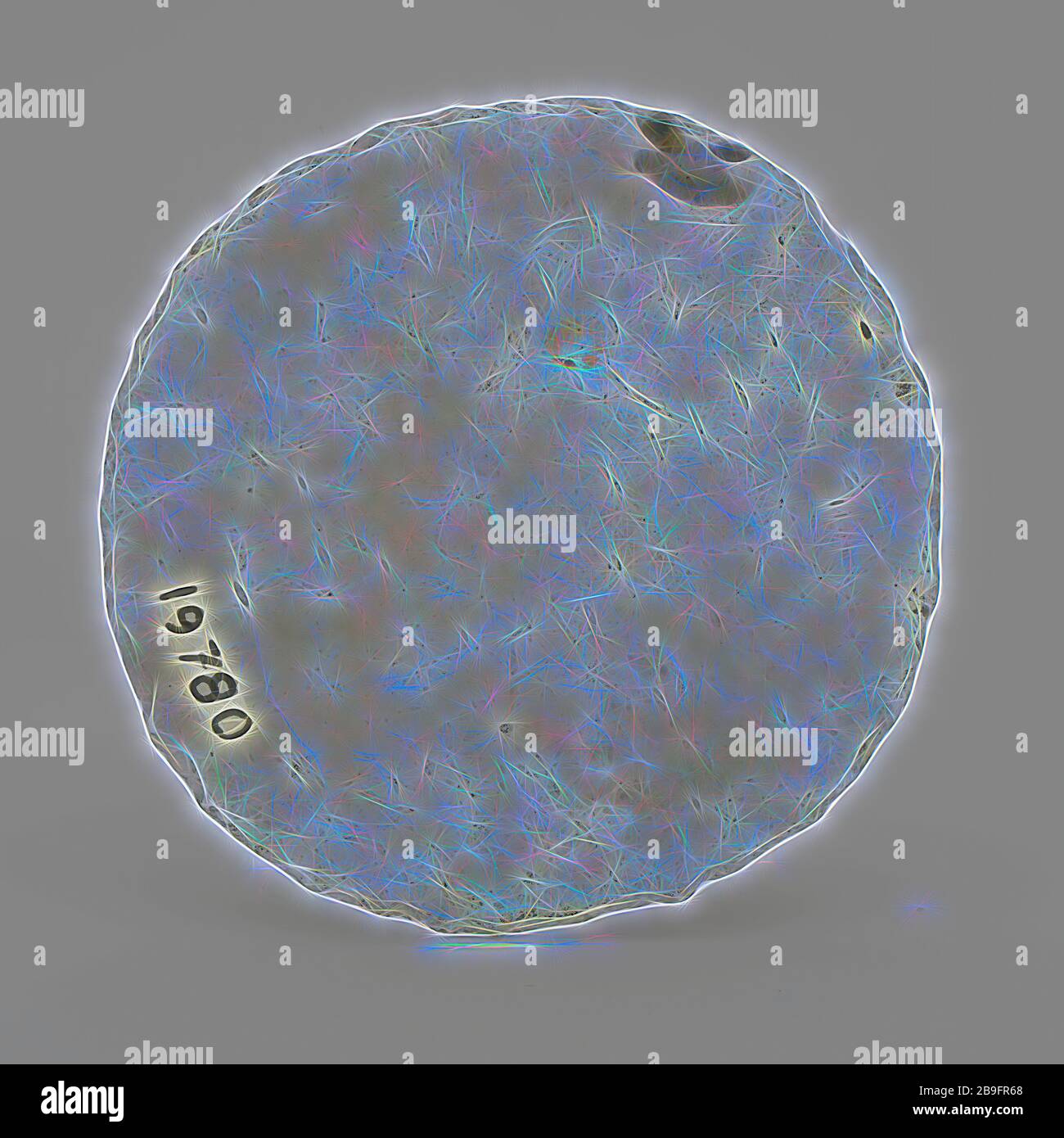 Raw round glass disk of thin, green window glass, window glass building ...