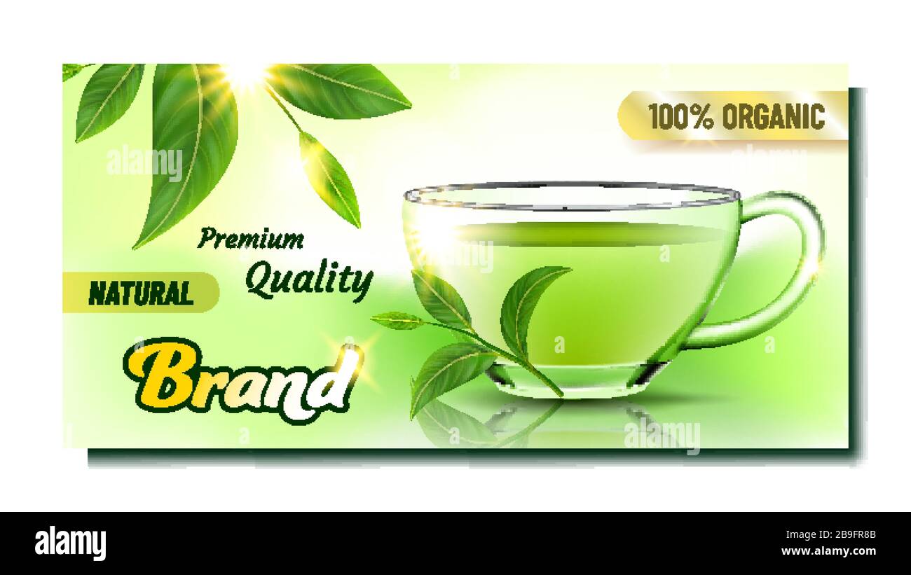 Natural Tea Creative Advertising Banner Vector Stock Vector Image & Art ...