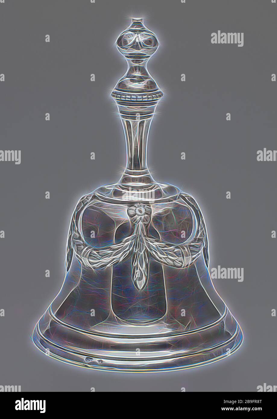 Silversmith: Douwe Eysma, Silver bell-shaped handbell with leaf ...