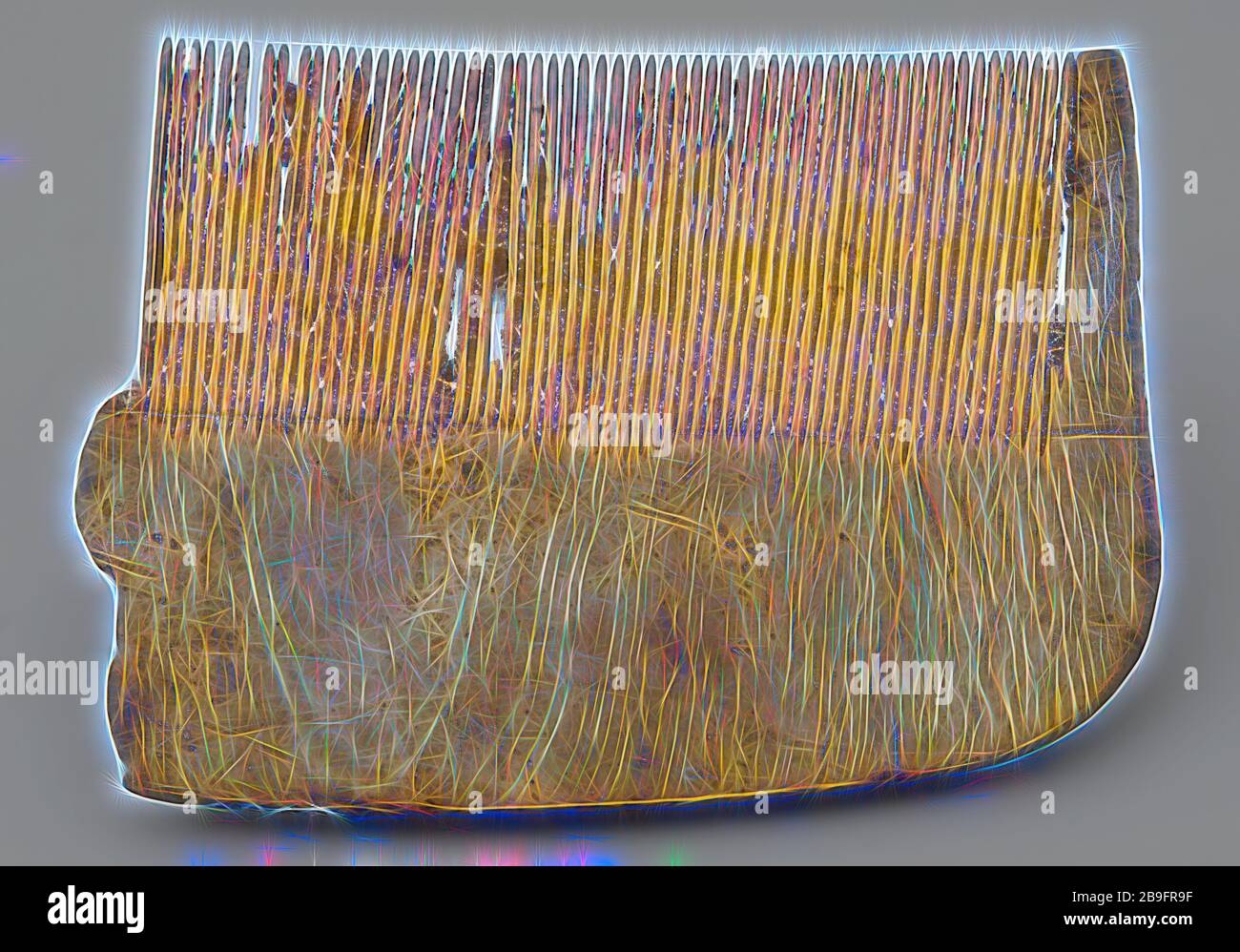 Fragment ivory or leg comb with finely serrated teeth, lice comb comb ...