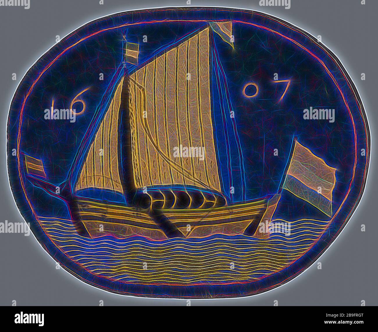 Blazon of the Groot Schippersgilde, right sailing ship, blazon cushion ...