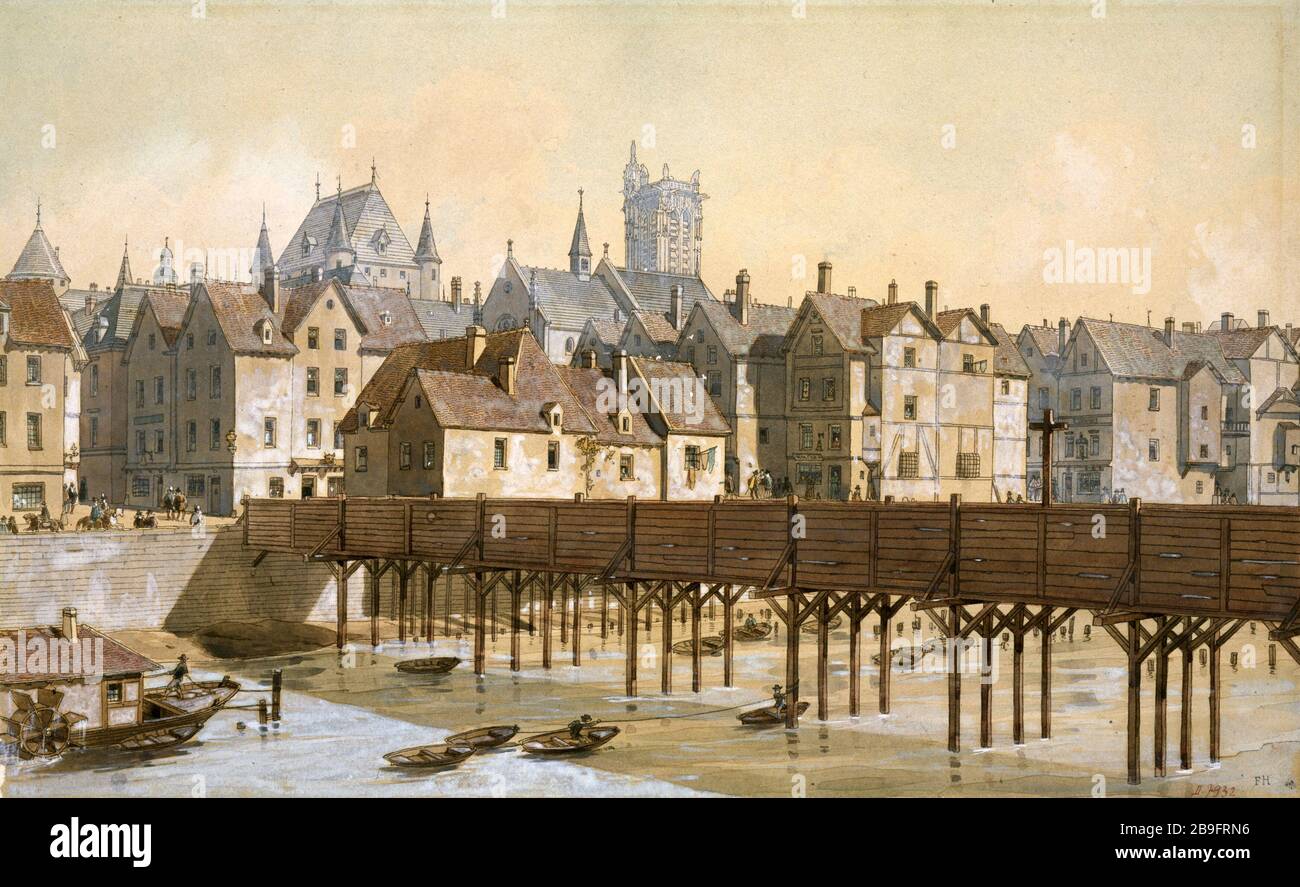 THEODORE Hoffbauer - LE GRAND CHATELET AND BRIDGE WOOD Théodore ...