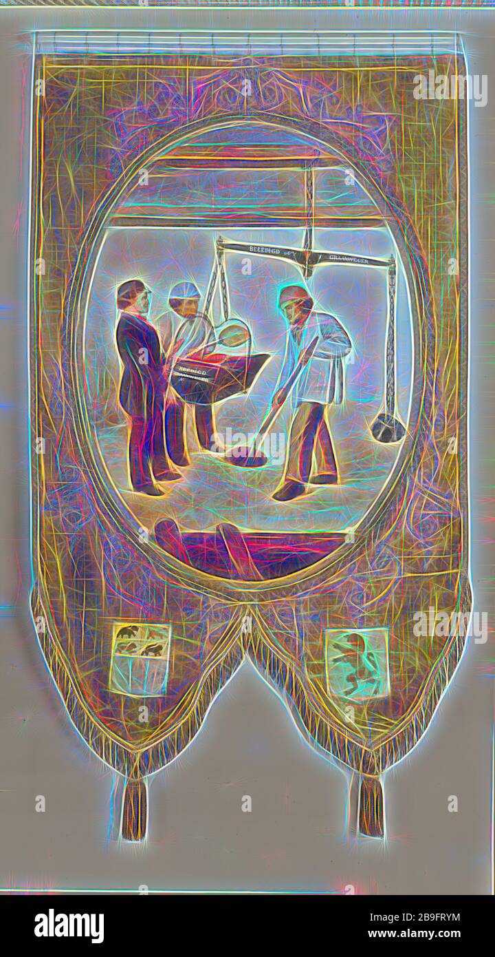 Wilhelmus Petrus van Geldorp, Banner of golden brown velvet, oval ...