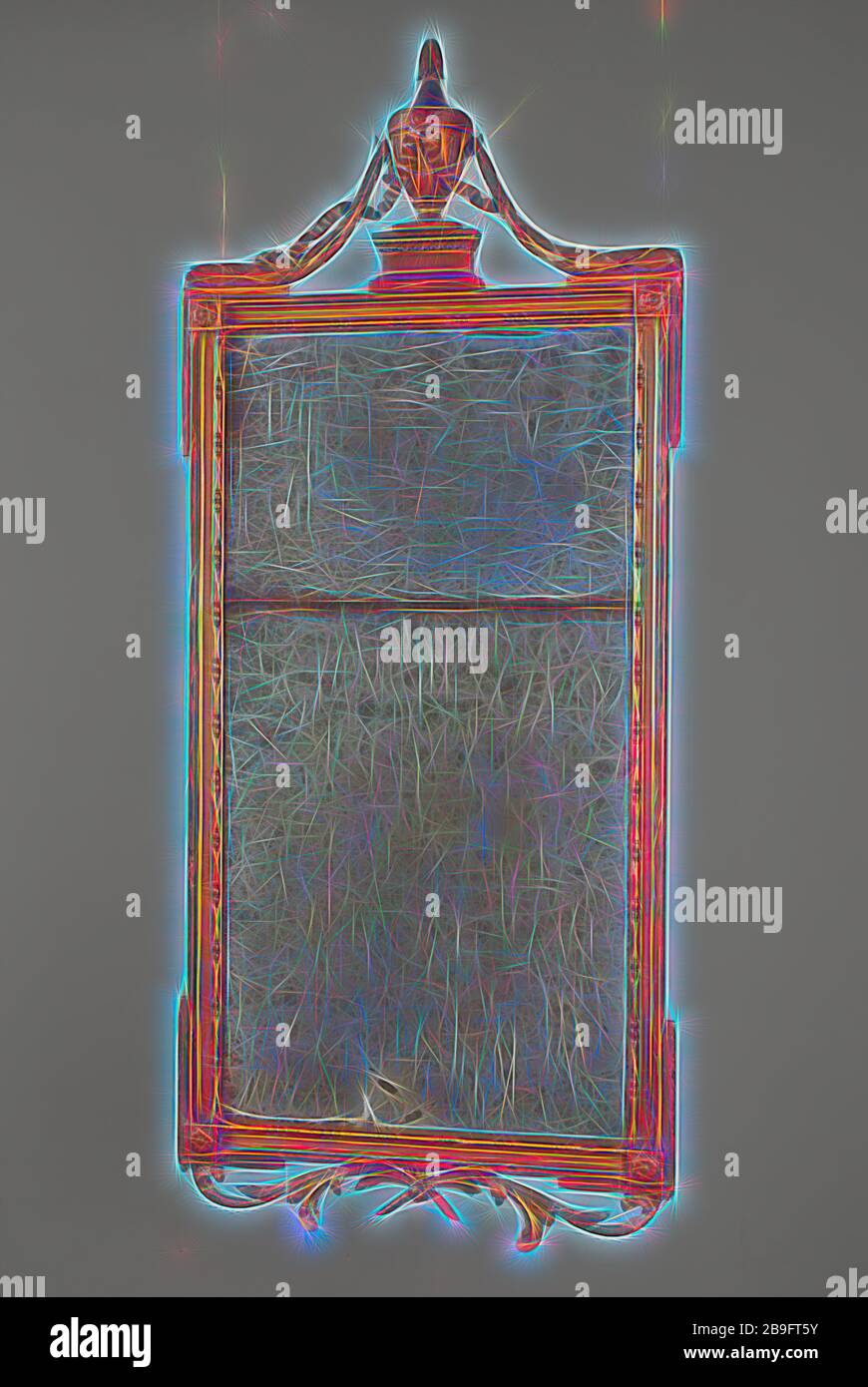 Wooden rectangular mirror in gilded Louis Seize frame, interior design ...