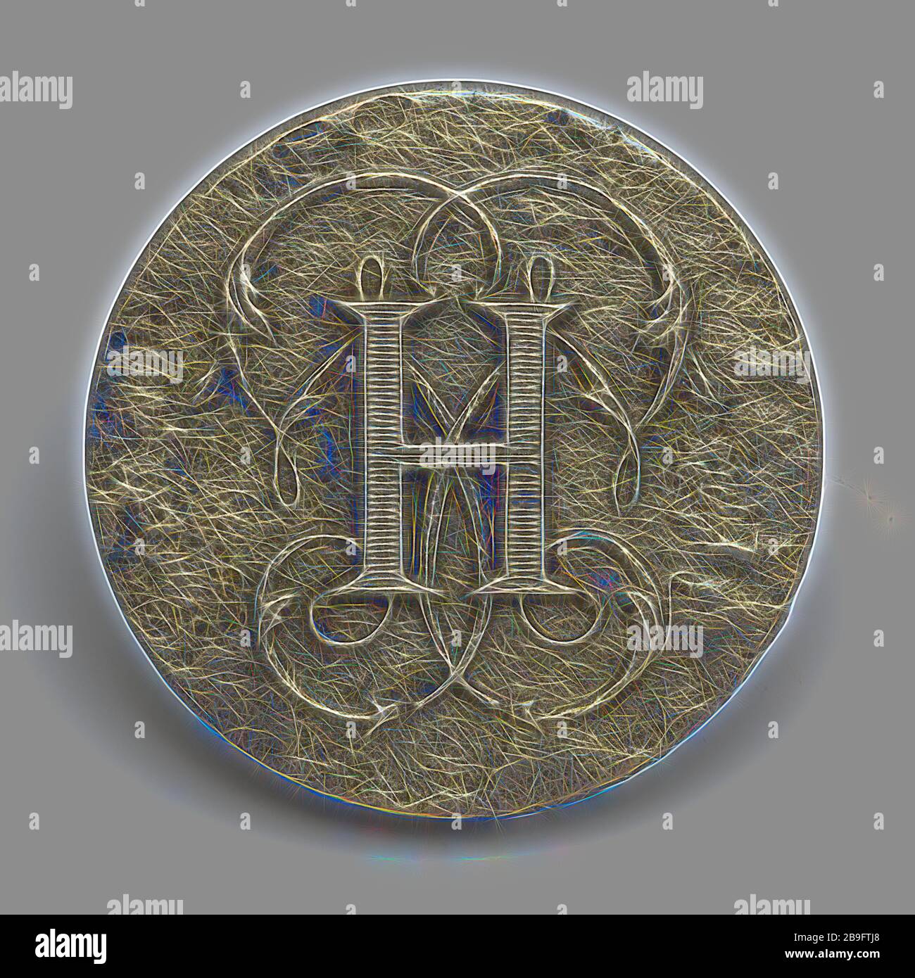 Round button with letter, Large metal button with silver colored front ...