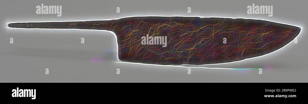 Large work knife for cutting food with curved end of the sting, work ...