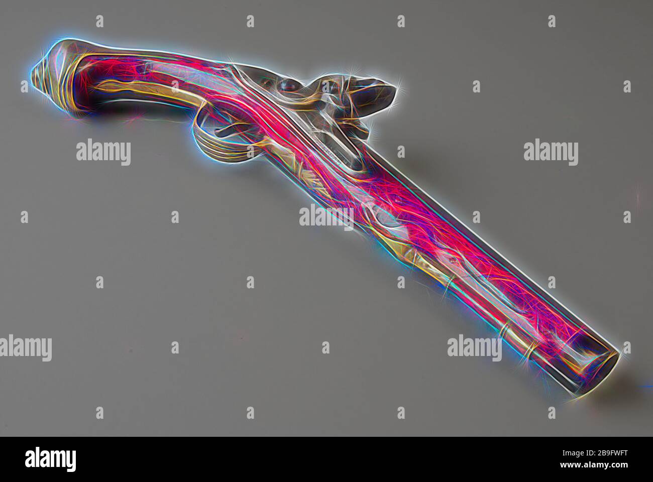 Flint gun with copper fittings, marked with three crowns above each ...