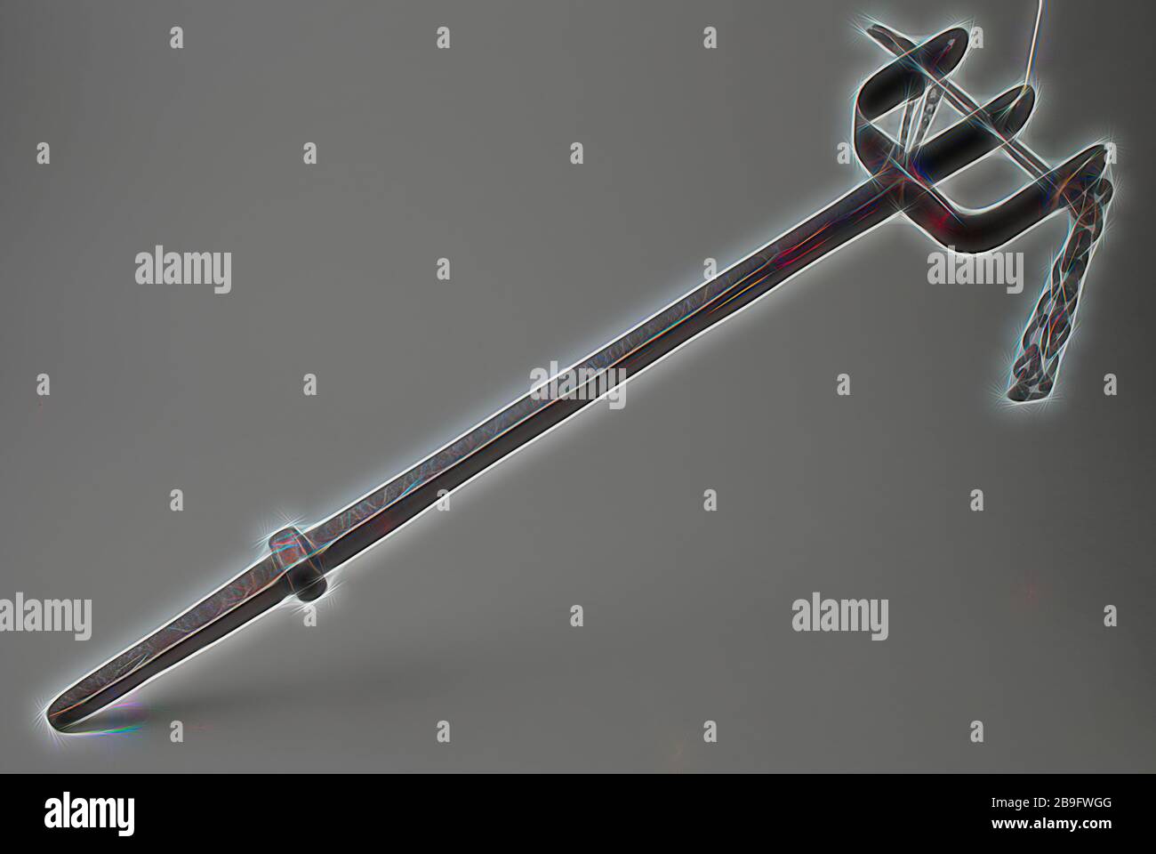 Foot iron with extra long boom and stern that can be placed in the beam ...