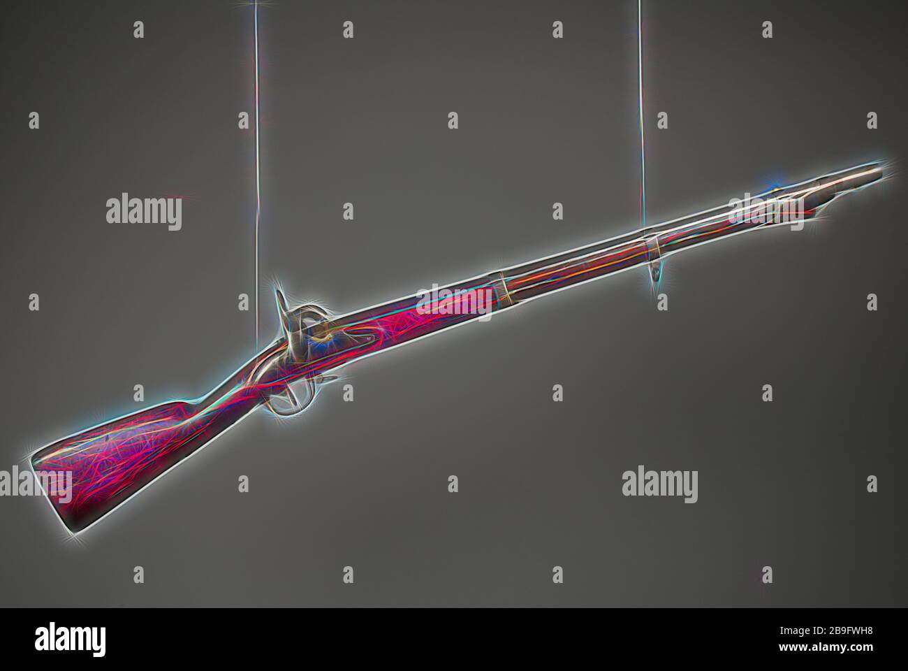 Sapper's gun M1815 or percussion gun with ramrod and bayonet, used by ...