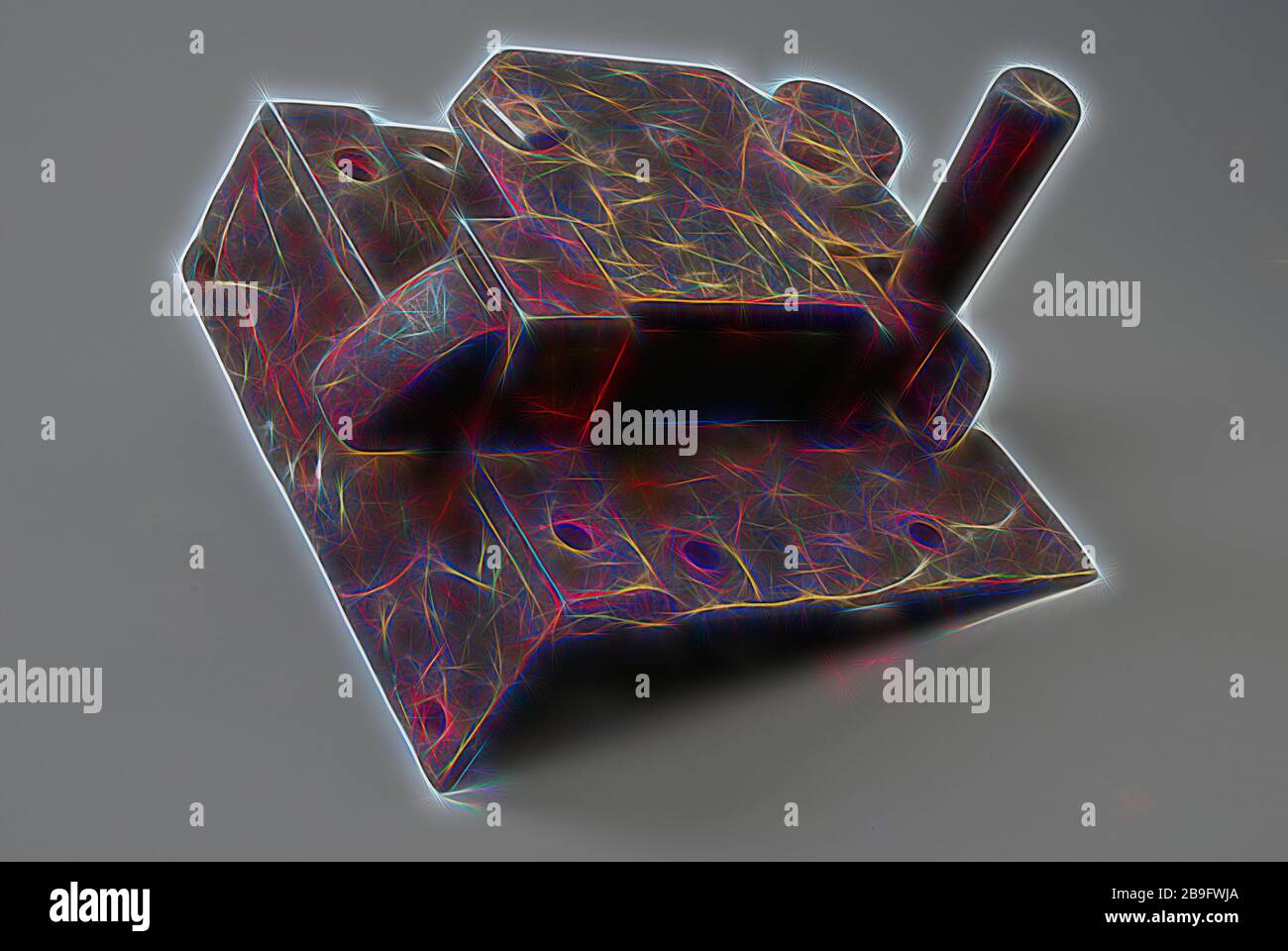 Iron fender lock with rectangular lock plate, one bolt and curl, door ...