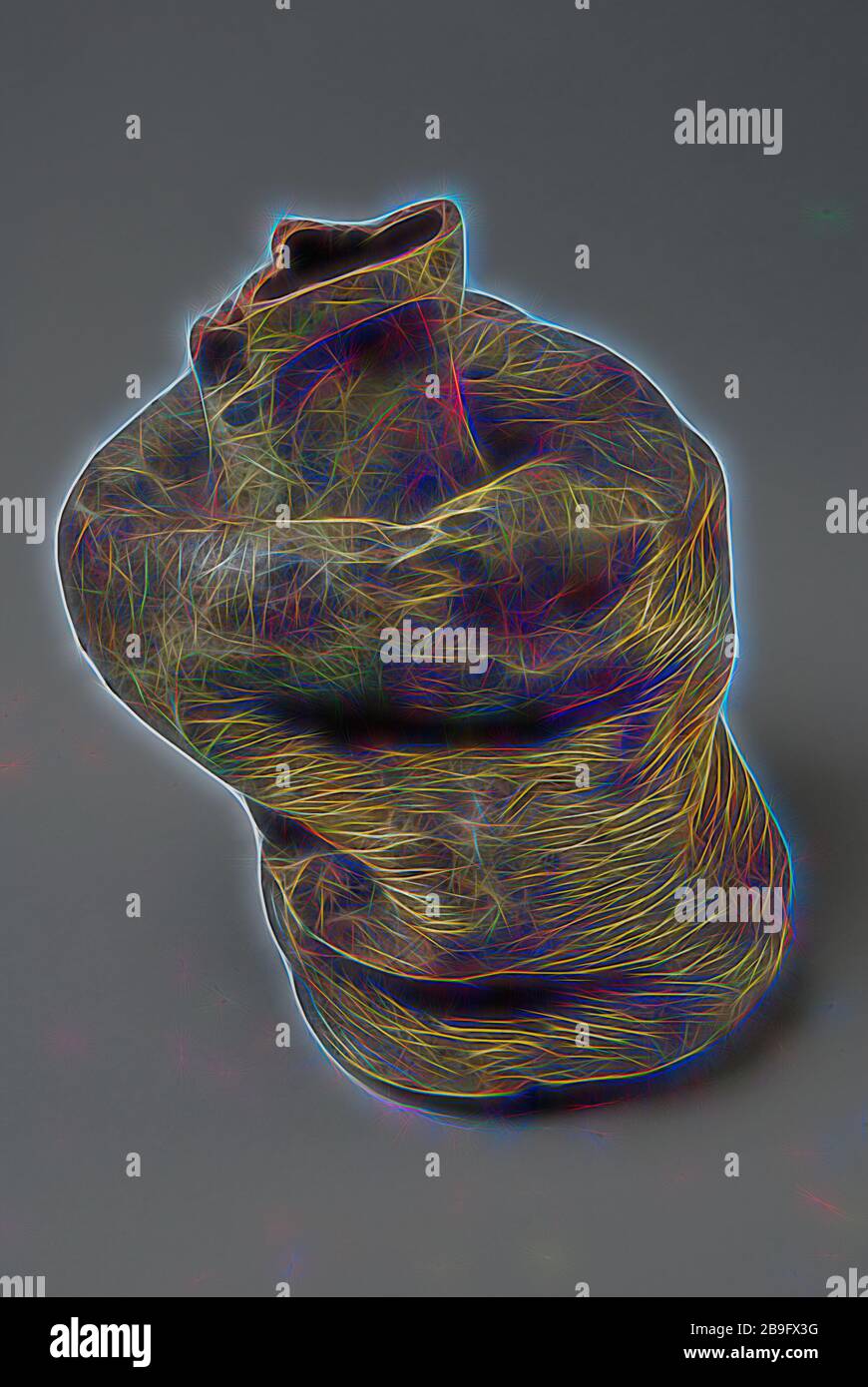 Collapsed fused bottle, bottle holder ceramic stoneware, fire brigade ...