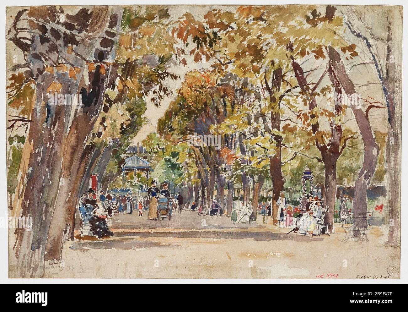 Public garden in Paris in 1899 (dummy Title) | Paris. 1899 (registered ...