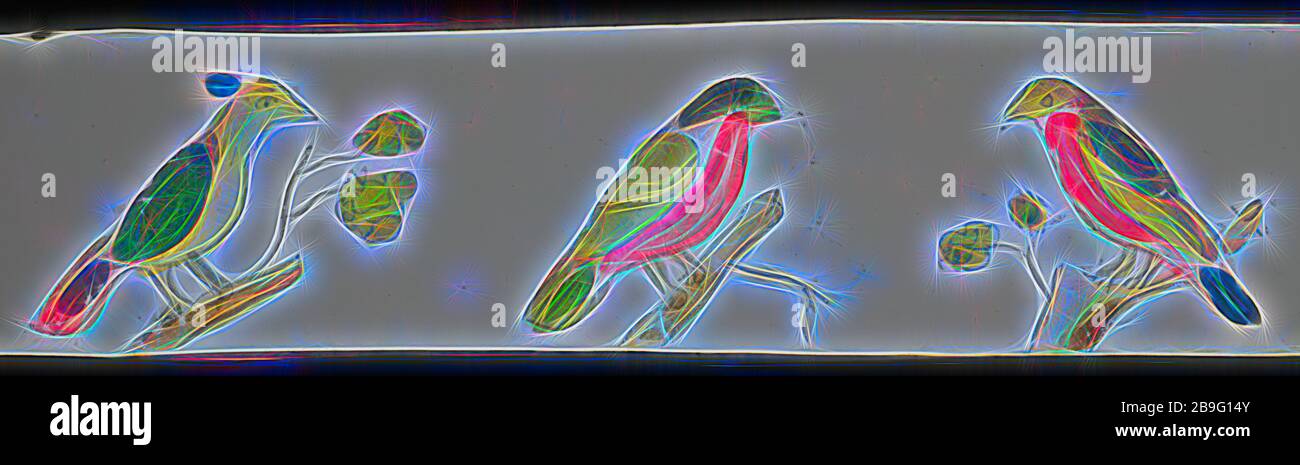 Hand-painted lantern plate with three birds, slide slide slide picture ...