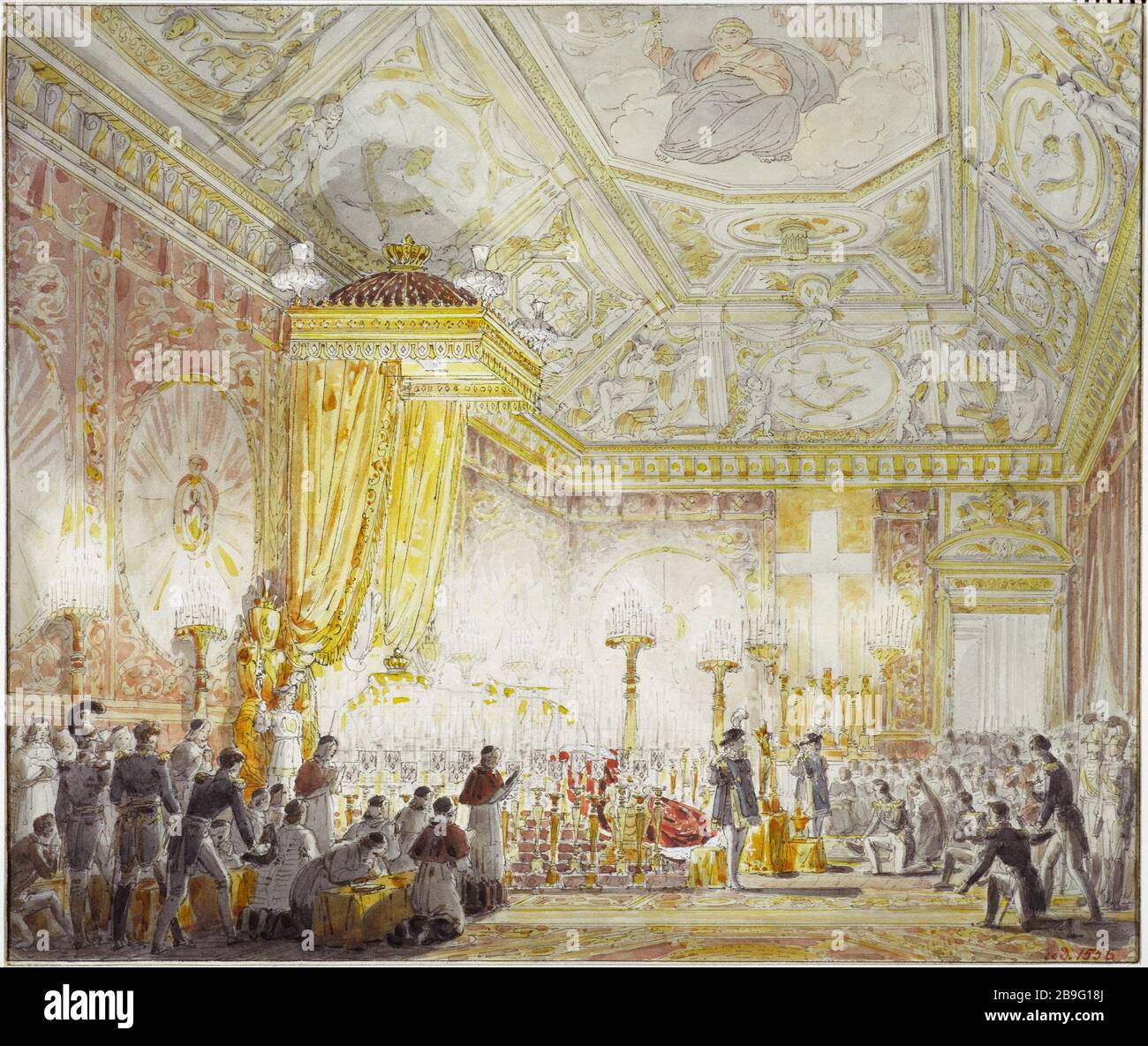 Chapel Burning Of Louis Xviii At The Tuileries Charles Abraham