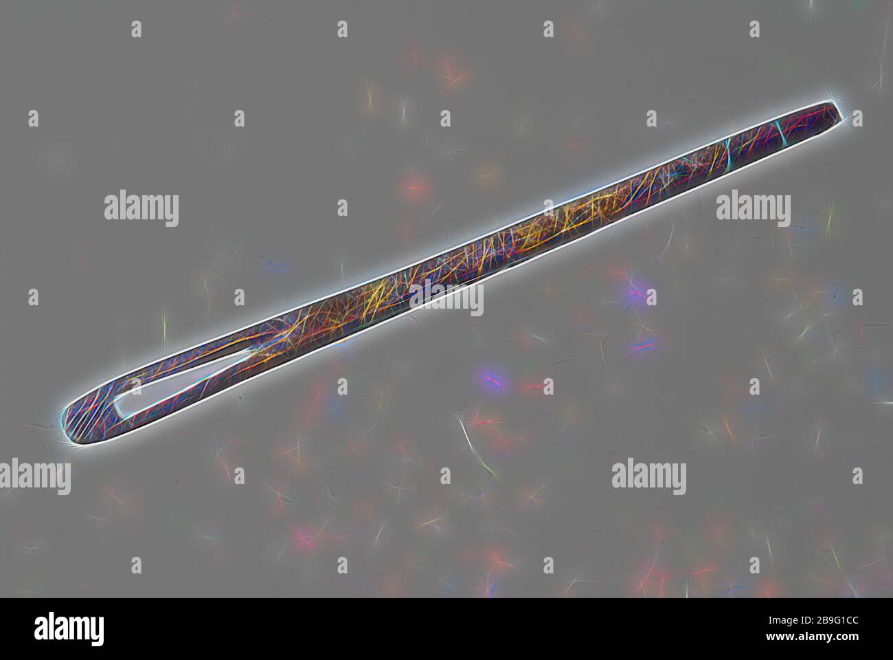 Flat copper needle with elongated oval eye, needle soil finding copper ...