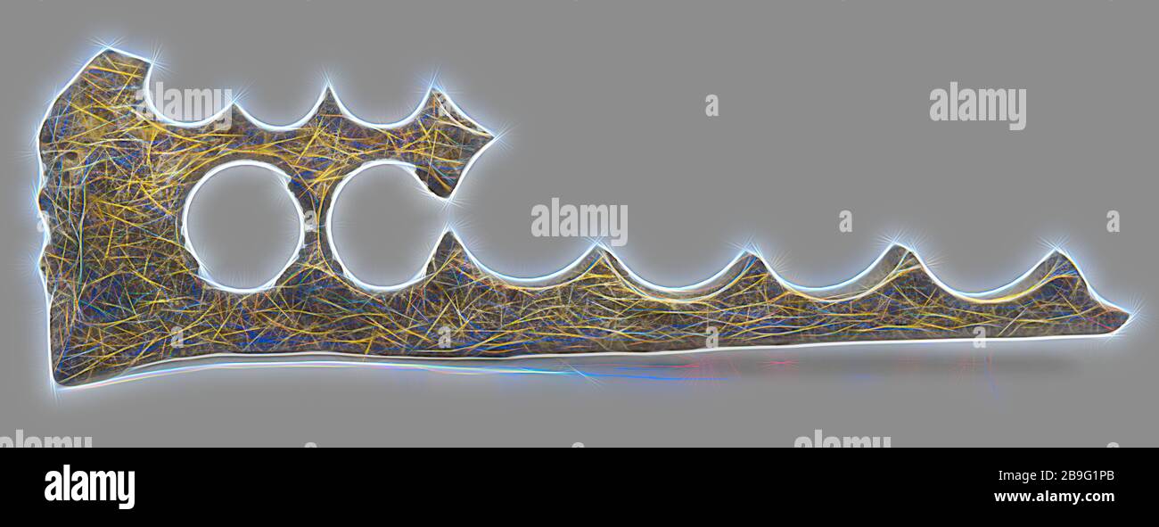 Legs block with row of holes, residue of button fabrication, waste soil ...