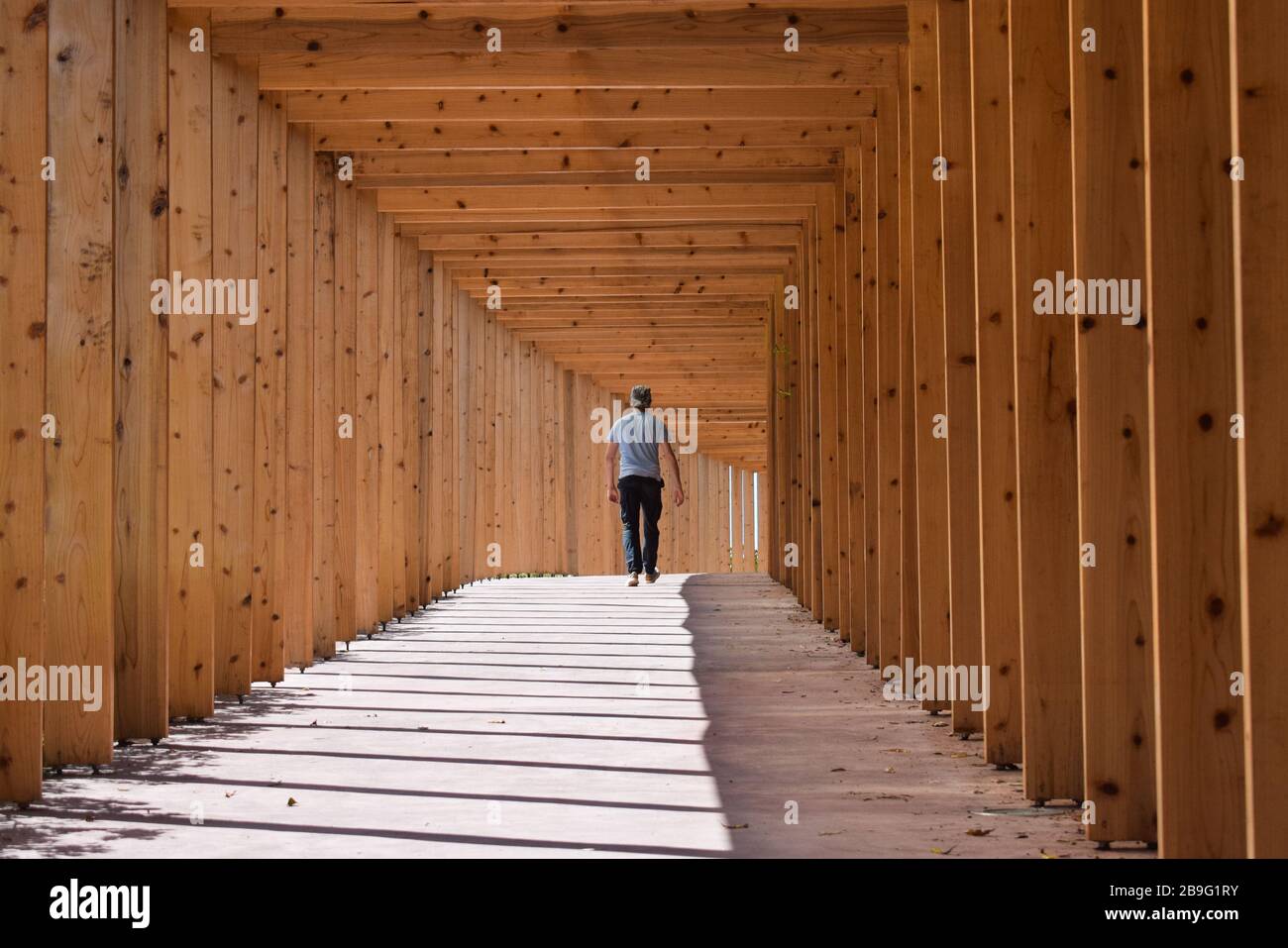 An empty wooden tunnel outdoors Stock Photo - Alamy