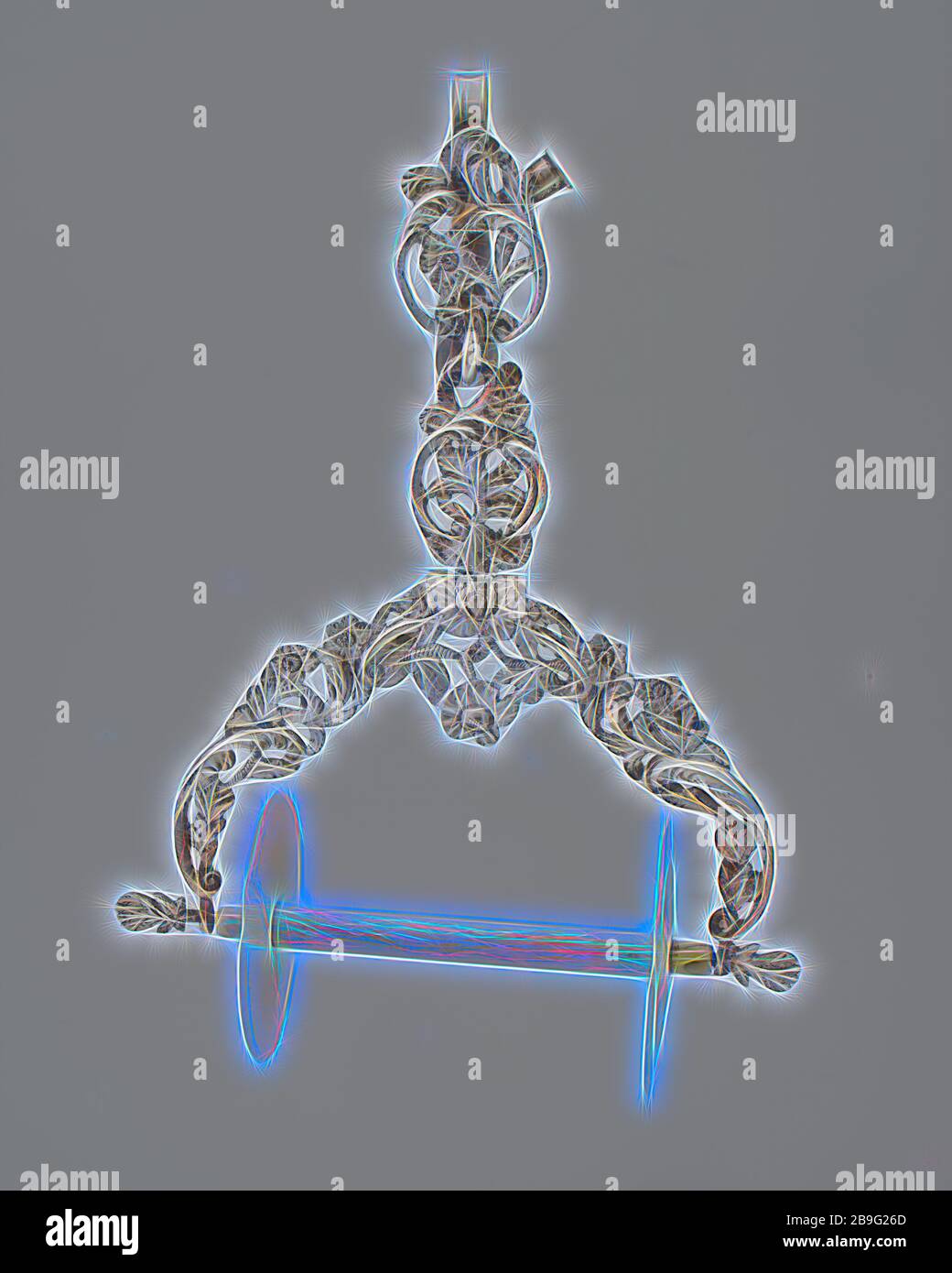 Gerrit Beijers (?), Silver ball holder with clip and ivory spool ...