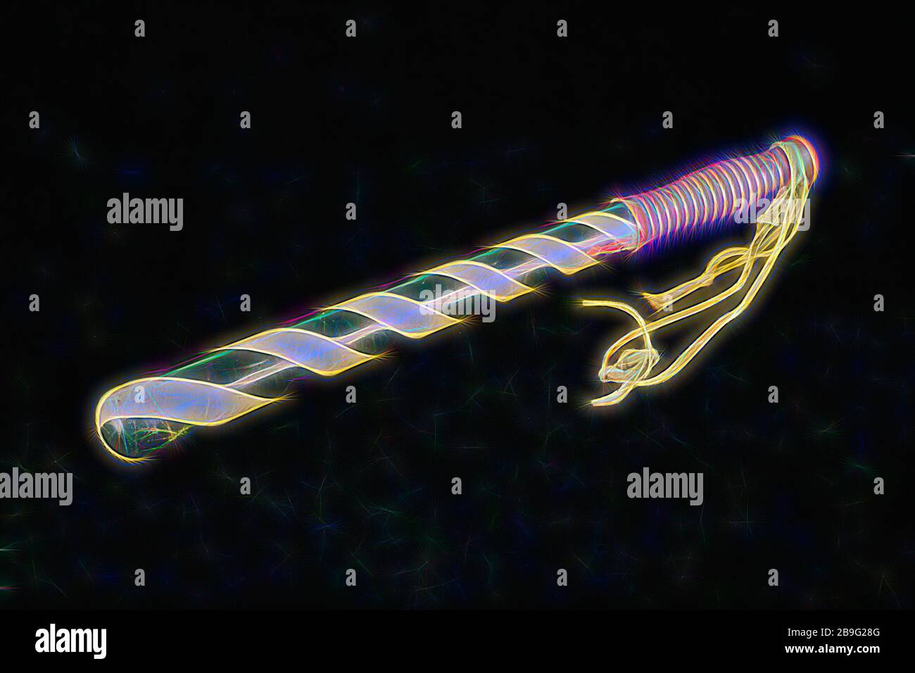 Truncheon with painted green and white spiral, custodian staff staff ...