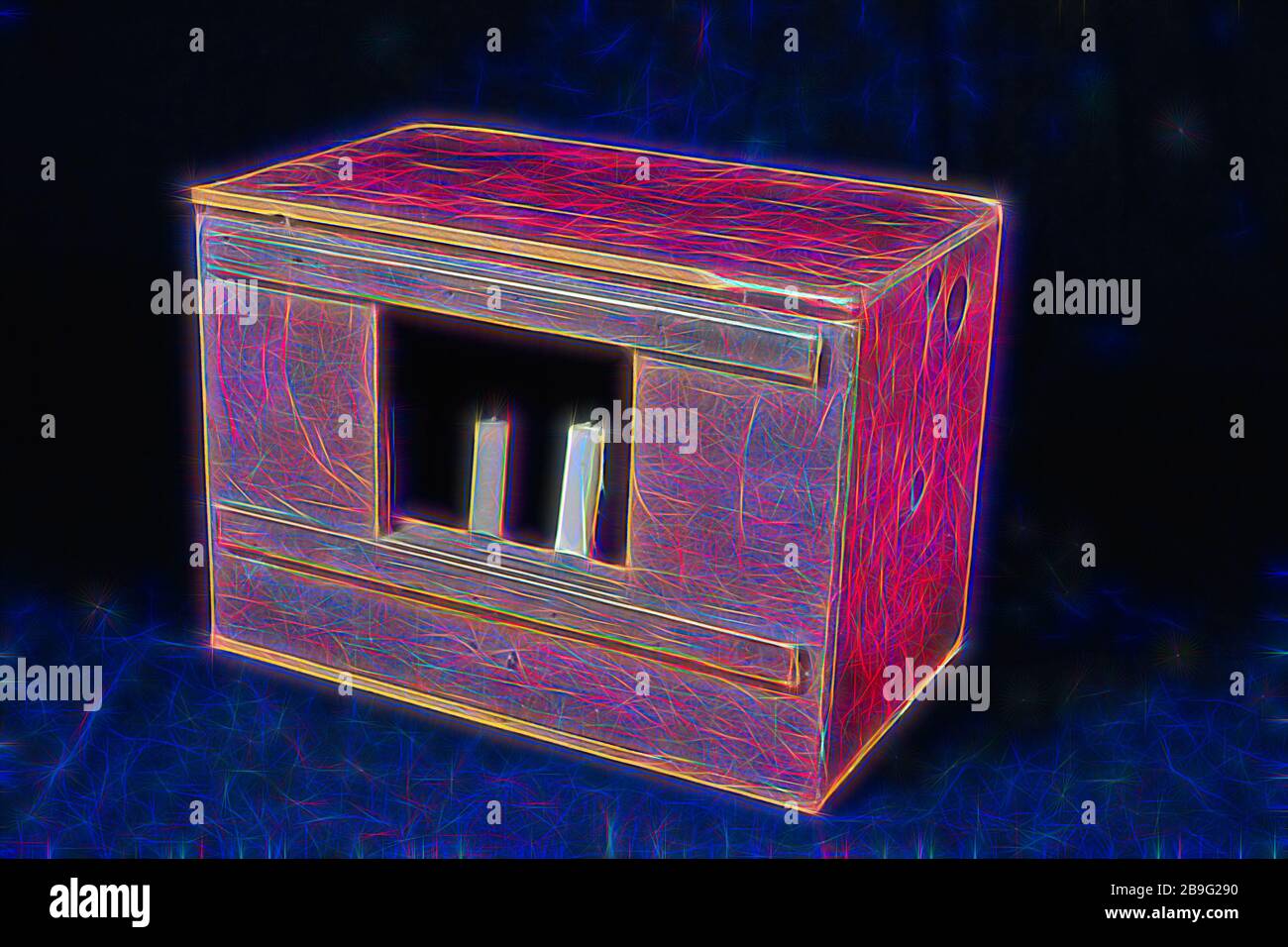 Lightbox, illumination box with panel with conductors and five candles ...