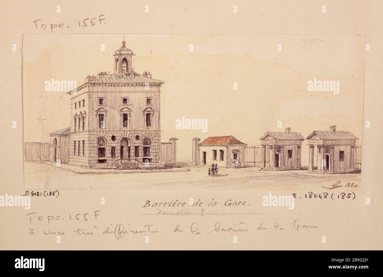 Barrier Station, 13th arrondissement, Paris, 1860 Léon Leymonnerye ...