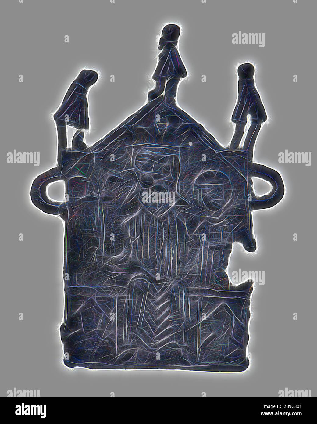 Tin insignia Maria with child, insignia ground find tin lead metal ...