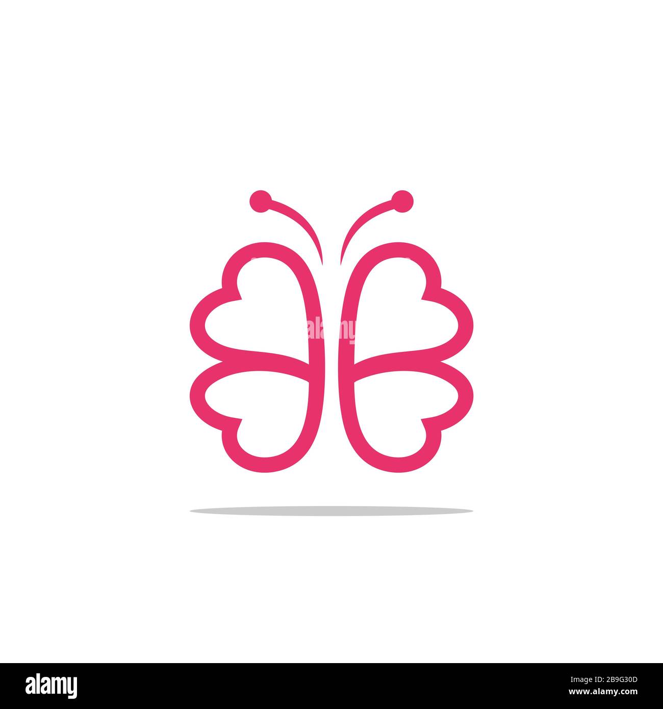 Pink Butterfly Heart Wing Logo Template Illustration Design. Vector EPS ...