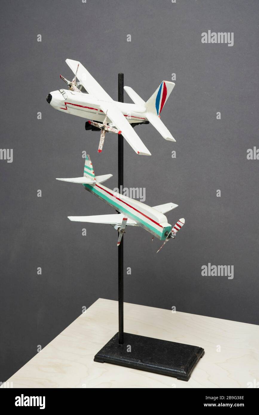 Model airplanes on display pedestal Stock Photo - Alamy