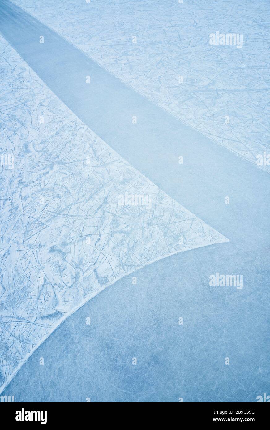 Pattern in blue ice rink Stock Photo - Alamy