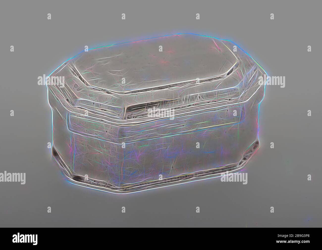 Silver eight-sided box with lid, box holder silver, d 2.4 Stock Photo ...