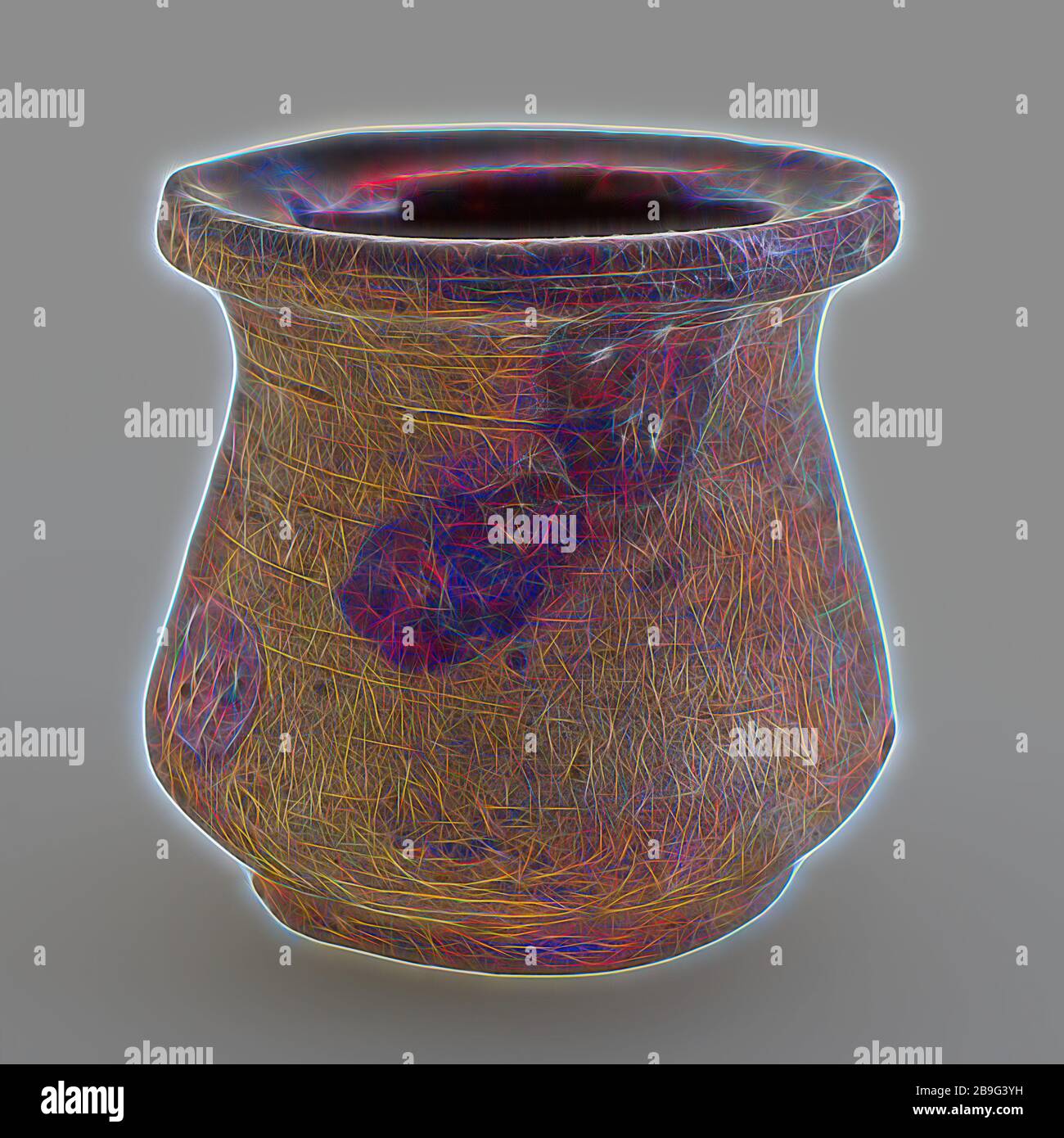 Pottery belly model ointment jar, red shard, internally glazed ...