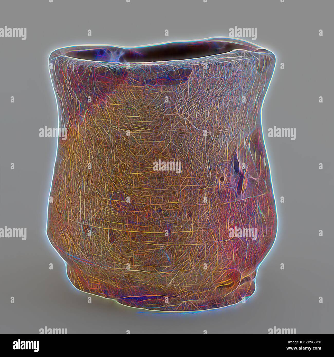 Pottery belly model ointment jar, red shard, internally glazed ...