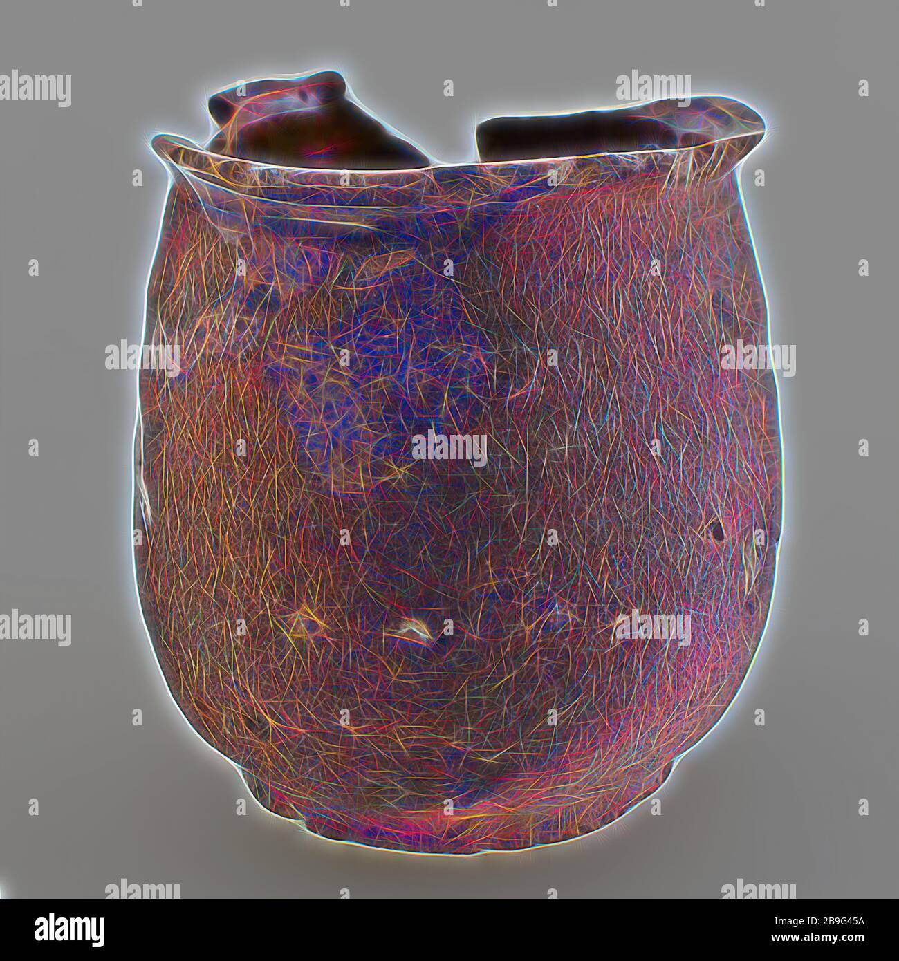 Earthenware cup model ointment jar, red shard, internally glazed ...