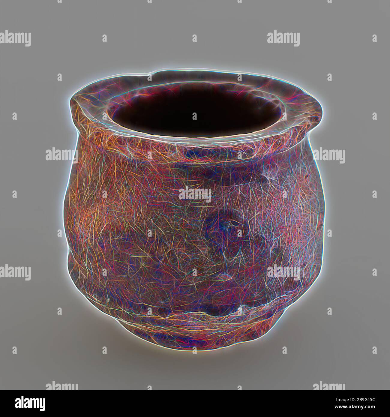Pottery belly model ointment jar, red shard, internally glazed ...
