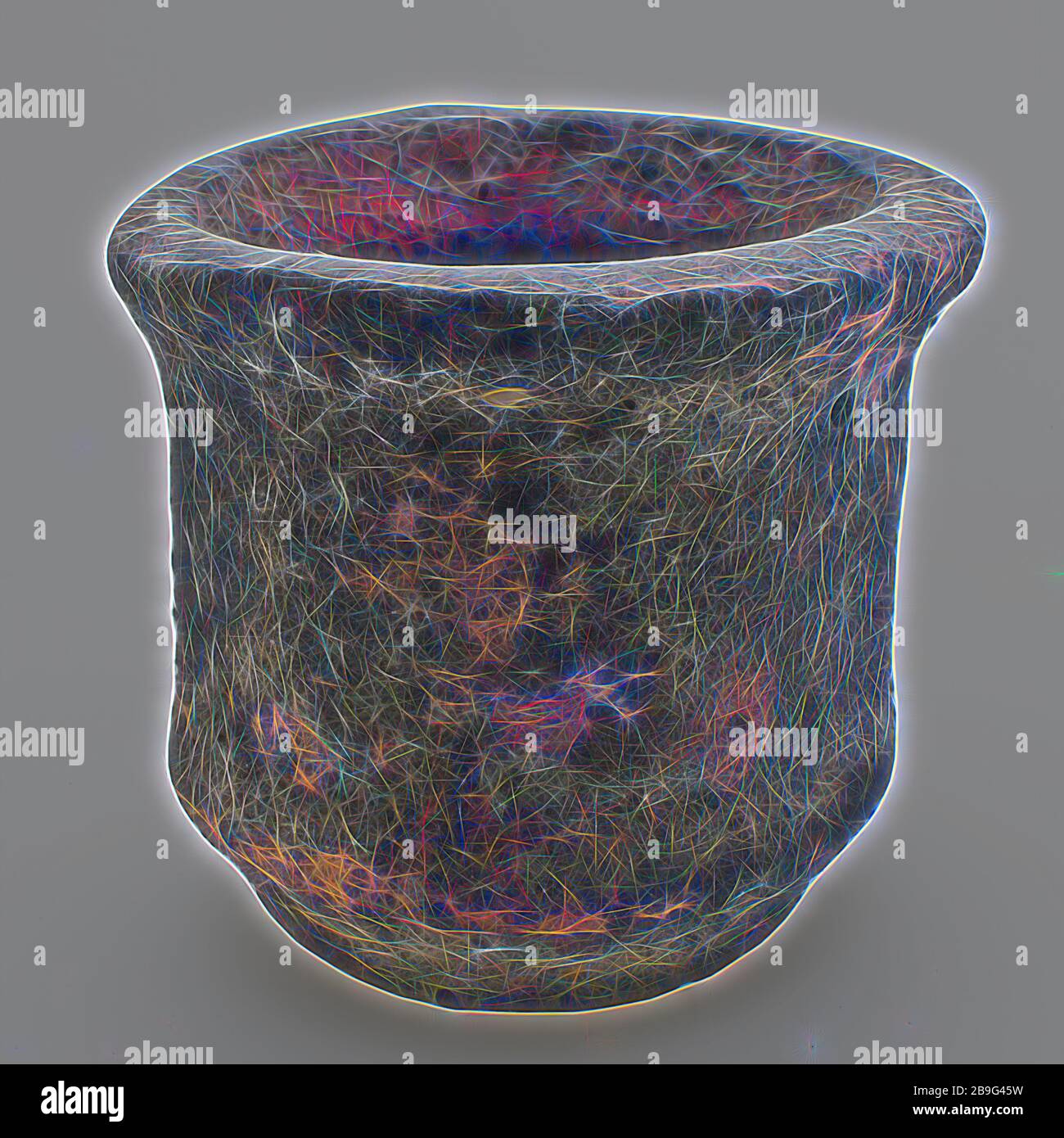 Pottery ointment jar, cylindrical model, red shard, internally glazed ...