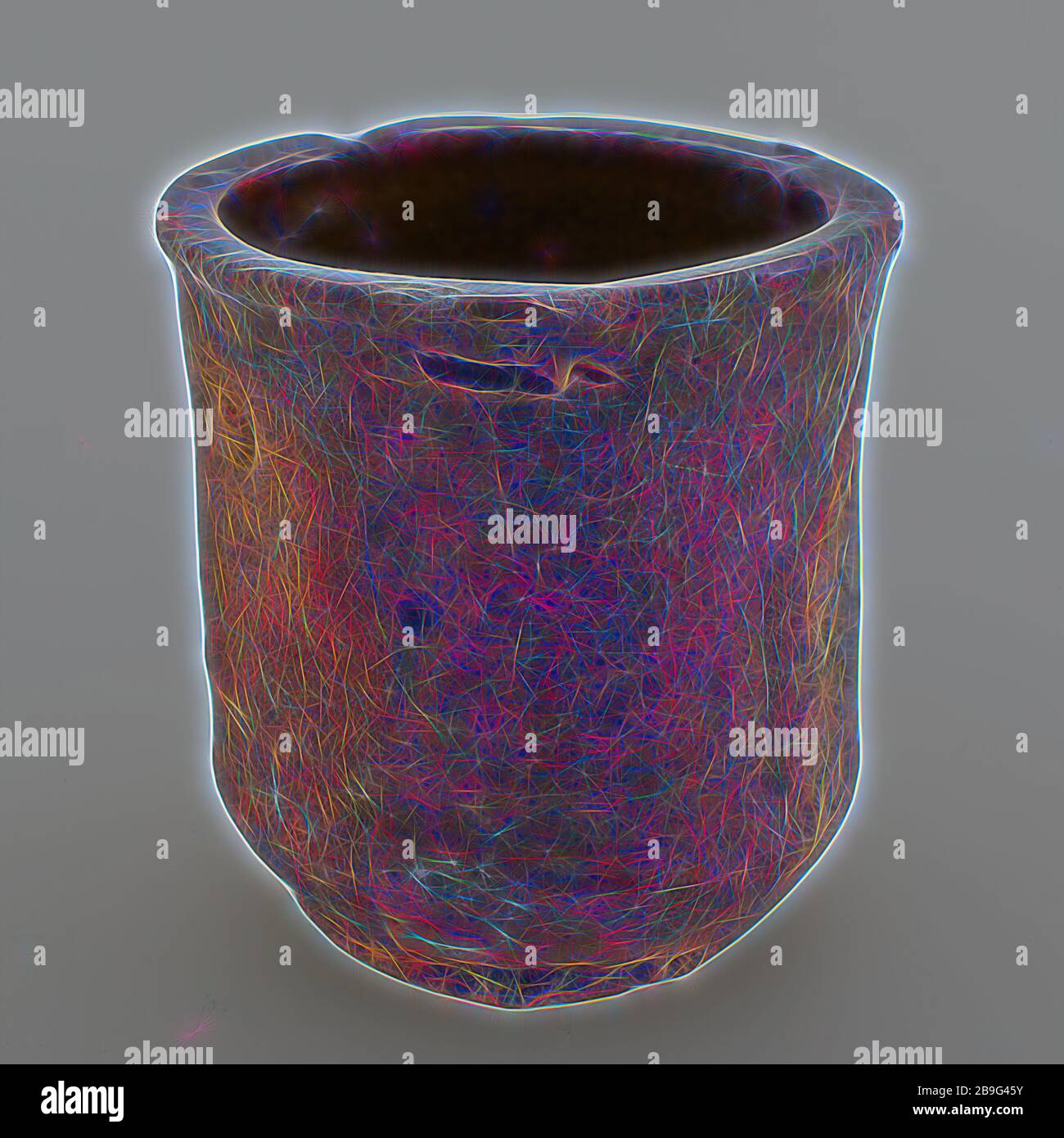 Pottery ointment jar, cylindrical model, red shard, internally glazed ...