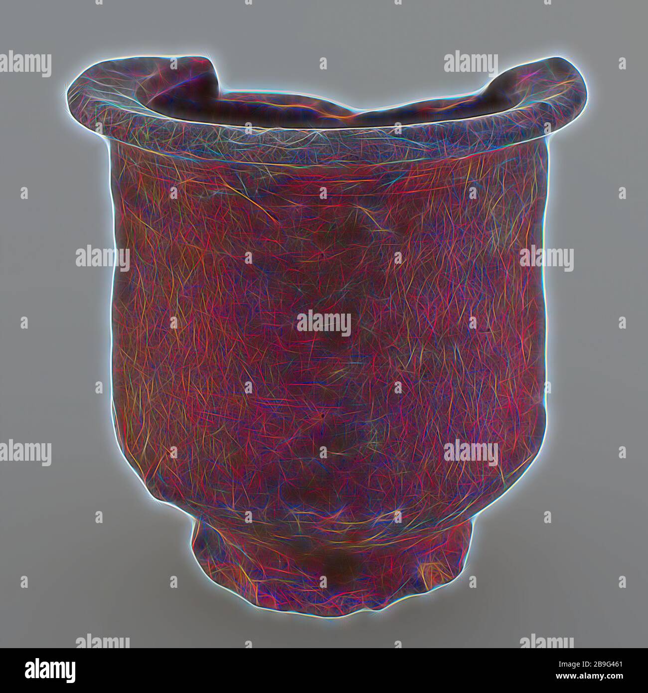 Earthenware cup model ointment jar, red shard, internally glazed ...