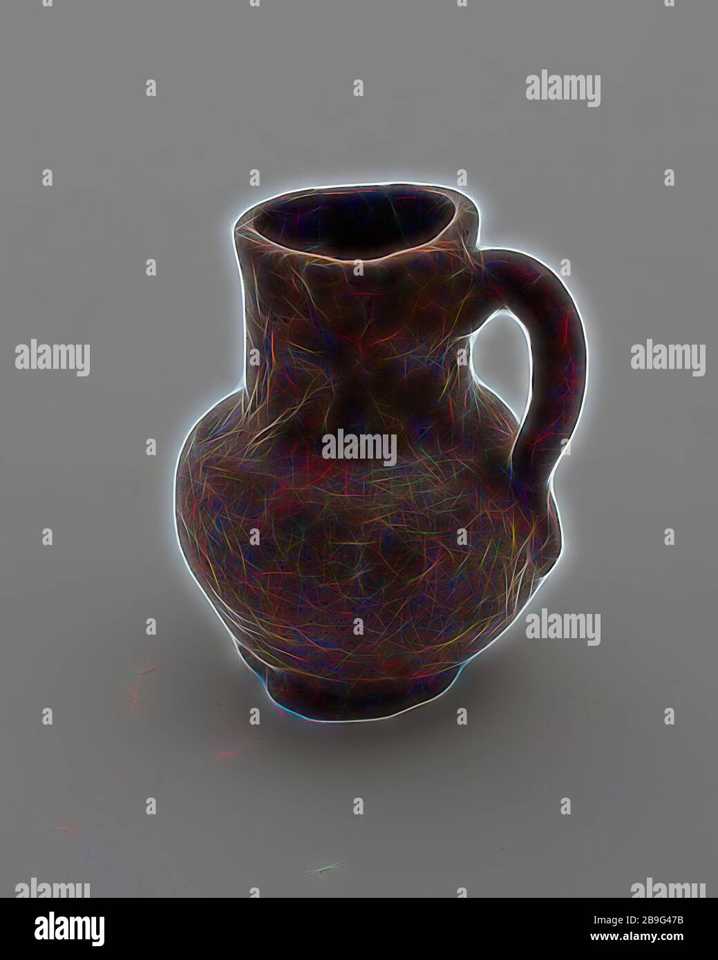 Pottery toy water jug, fully glazed, long vertical ear, water jug ...