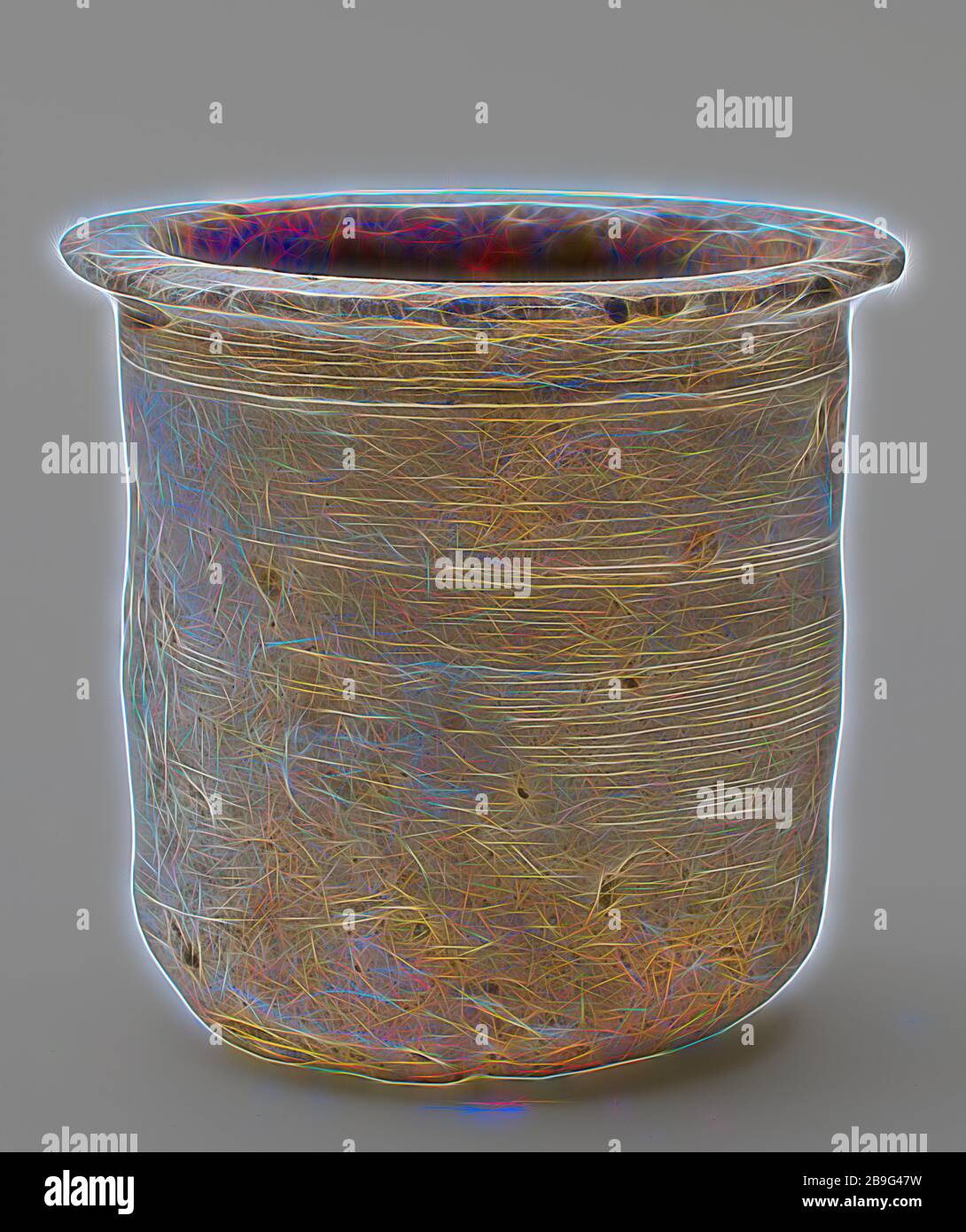 Pottery ointment jar, cylindrical model, white shard, internally glazed ...