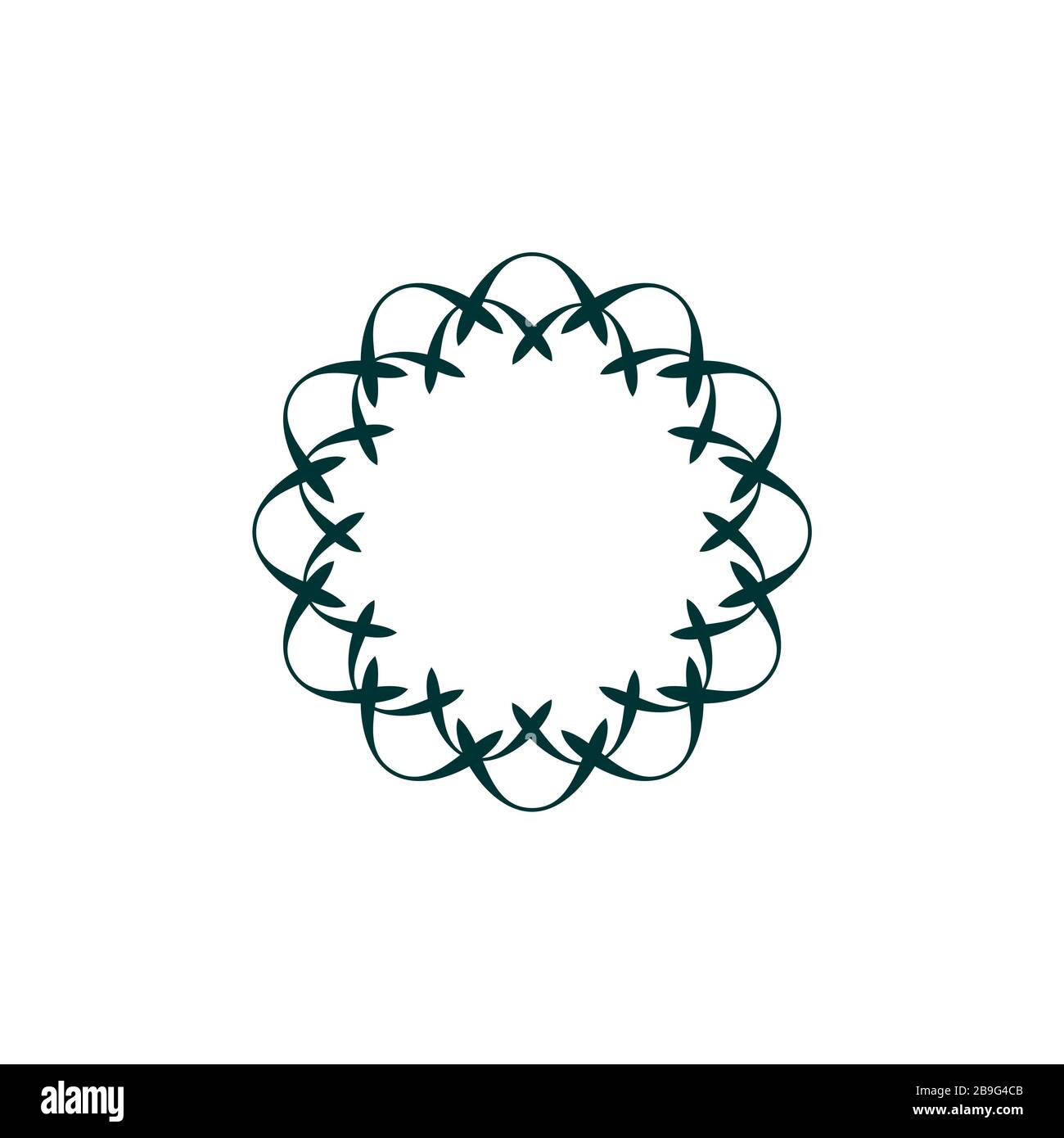 Ornamental border flower logo template Illustration Design. Vector EPS ...