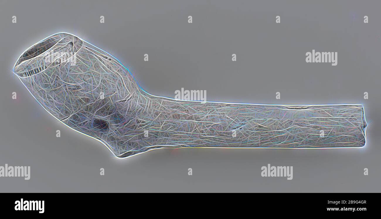 White clay pipe, unnoticed, with smooth handle, clay pipe smoking ...
