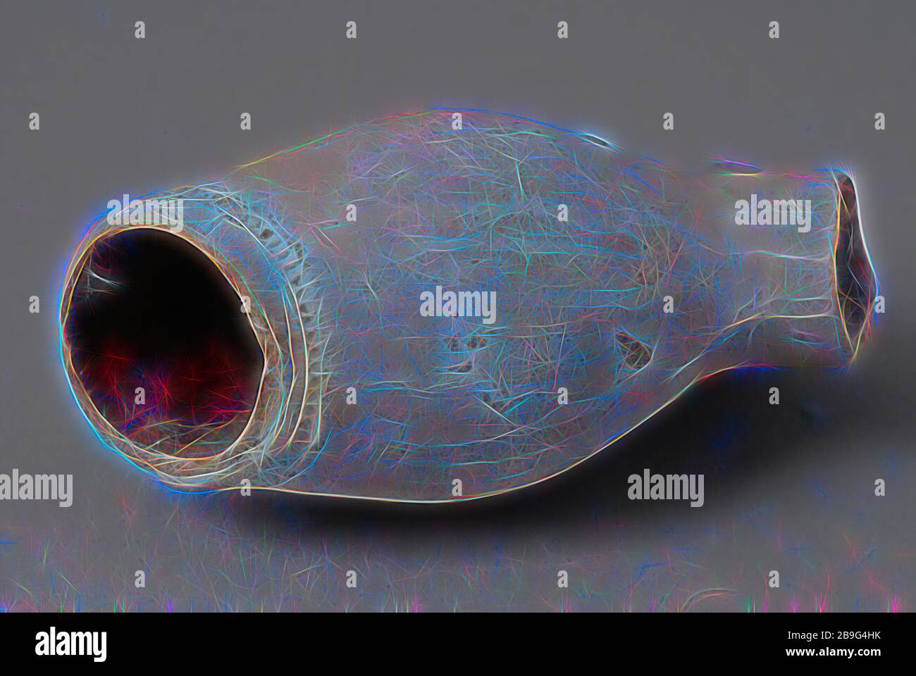 Clay pipe, marked, with smooth handle, clay pipe smoking equipment ...