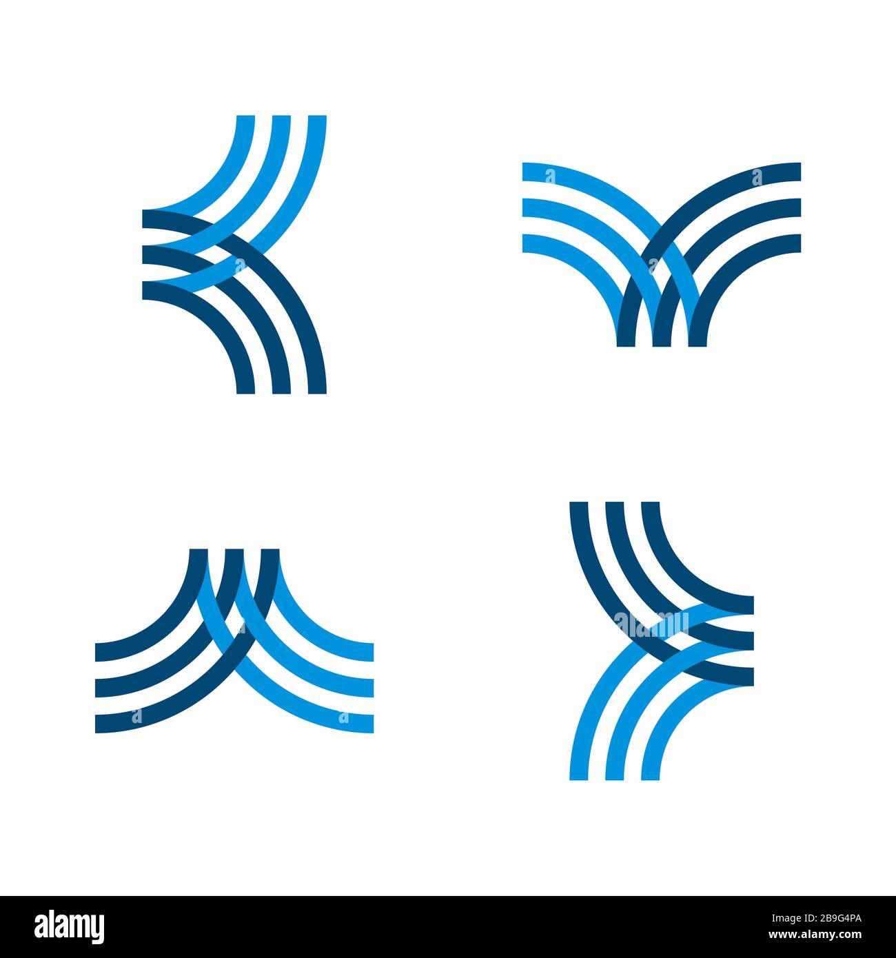 set Blue line K letter logo template Illustration Design. Vector EPS 10 ...