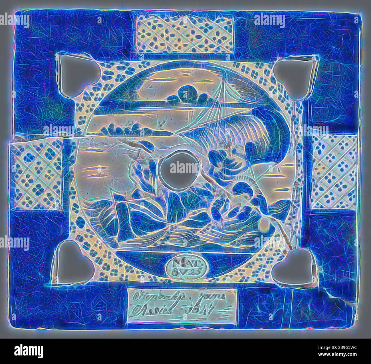 Birth tile with miraculous fishing and Hendrikje Jans, Assies 1847 ...