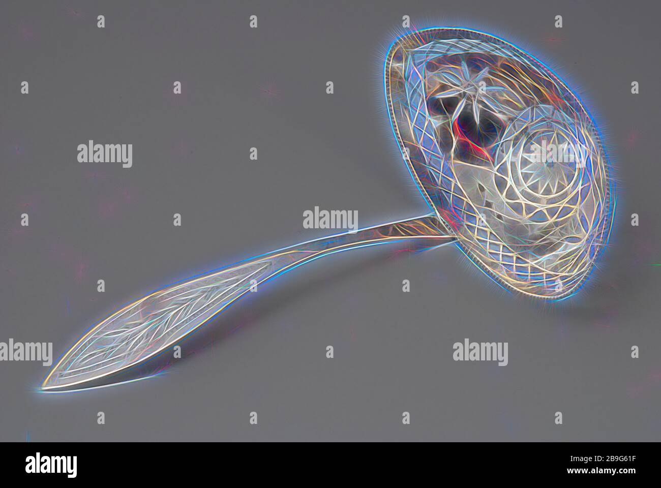 Silver sugar sprinkle spoon with open-worked tray, scoop spoon spoon ...