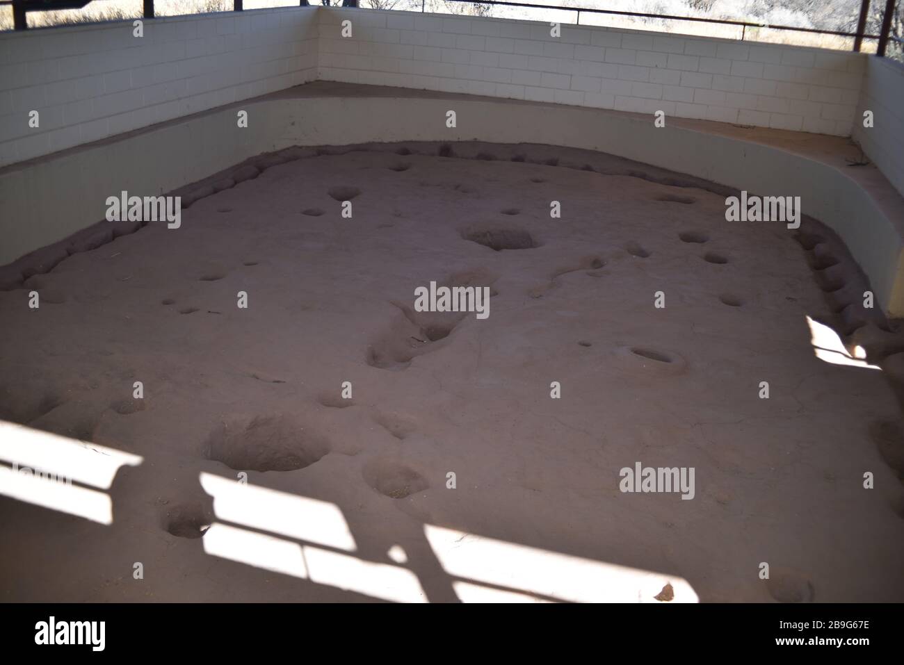 Rim Rock, AZ., U.S.A., January 13, 2018. Pit house at Montezuma Well ...