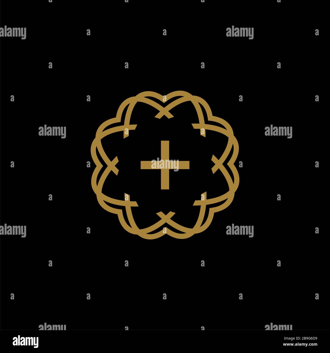 Gold cross in ornamental Illustration Design. Vector EPS 10 Stock Photo ...